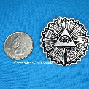 Illuminati Button, All Seeing Eye Button, Handmade Cast Silver Pewter ...