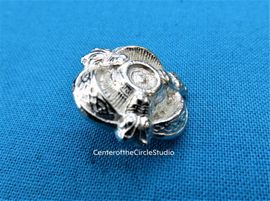 Tri Celtic Dragon Button 3/4", Handmade Silver Pewter Sewable Dragon ...