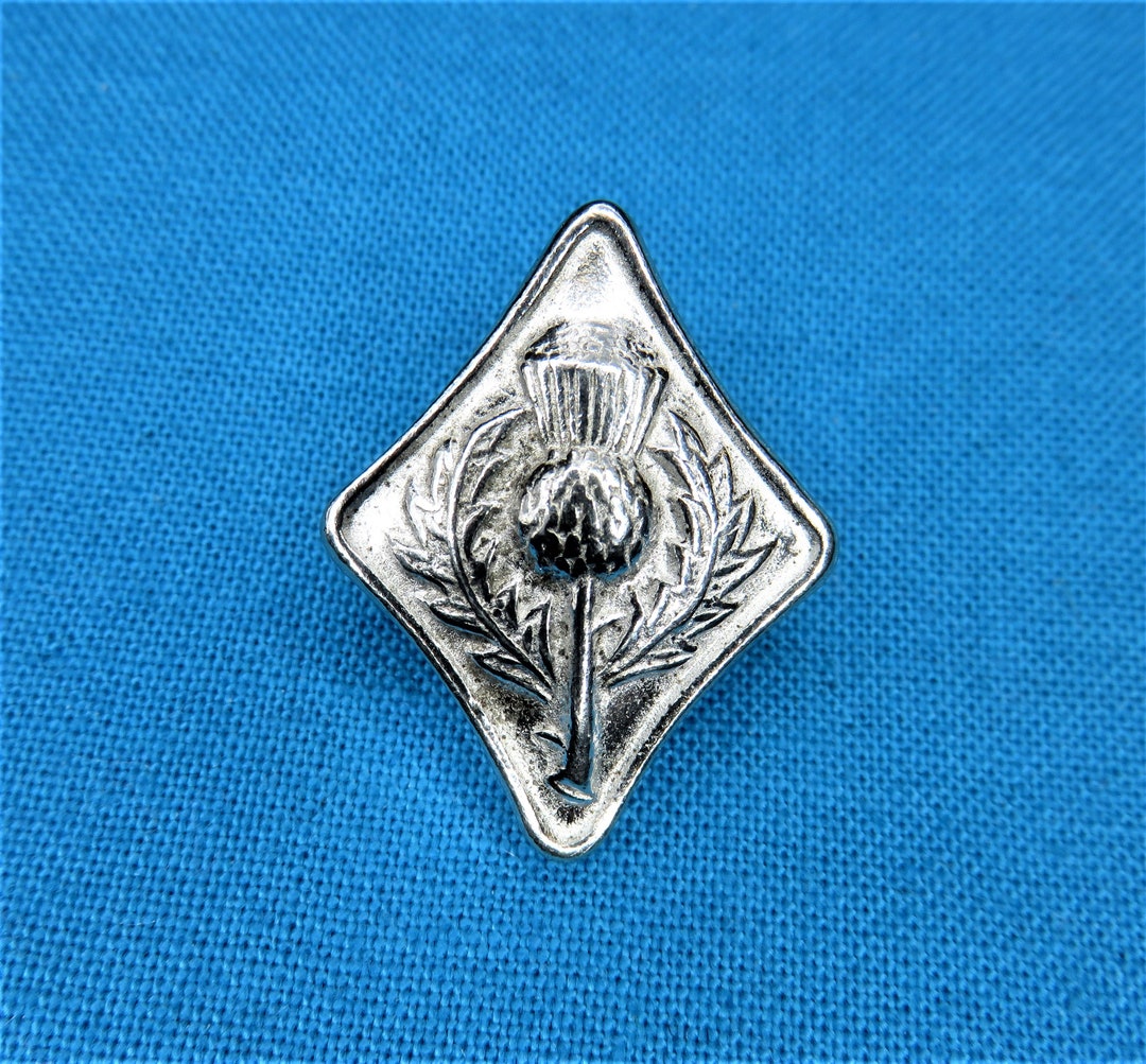 Scottish Thistle Button, 3/4" Wide, Handmade Sew on Shank Button, Solid ...