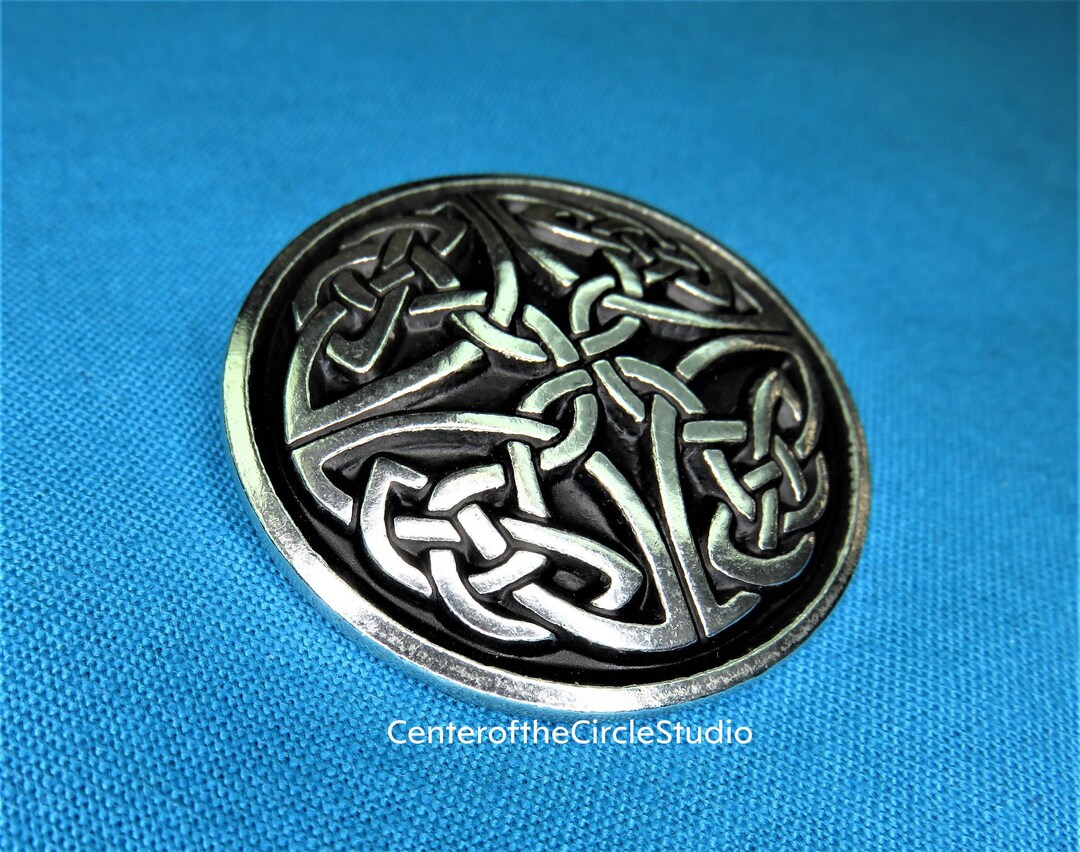Celtic Knot Concho, 1 1/2", Handmade Cast Silver Pewter Metal Chicago ...
