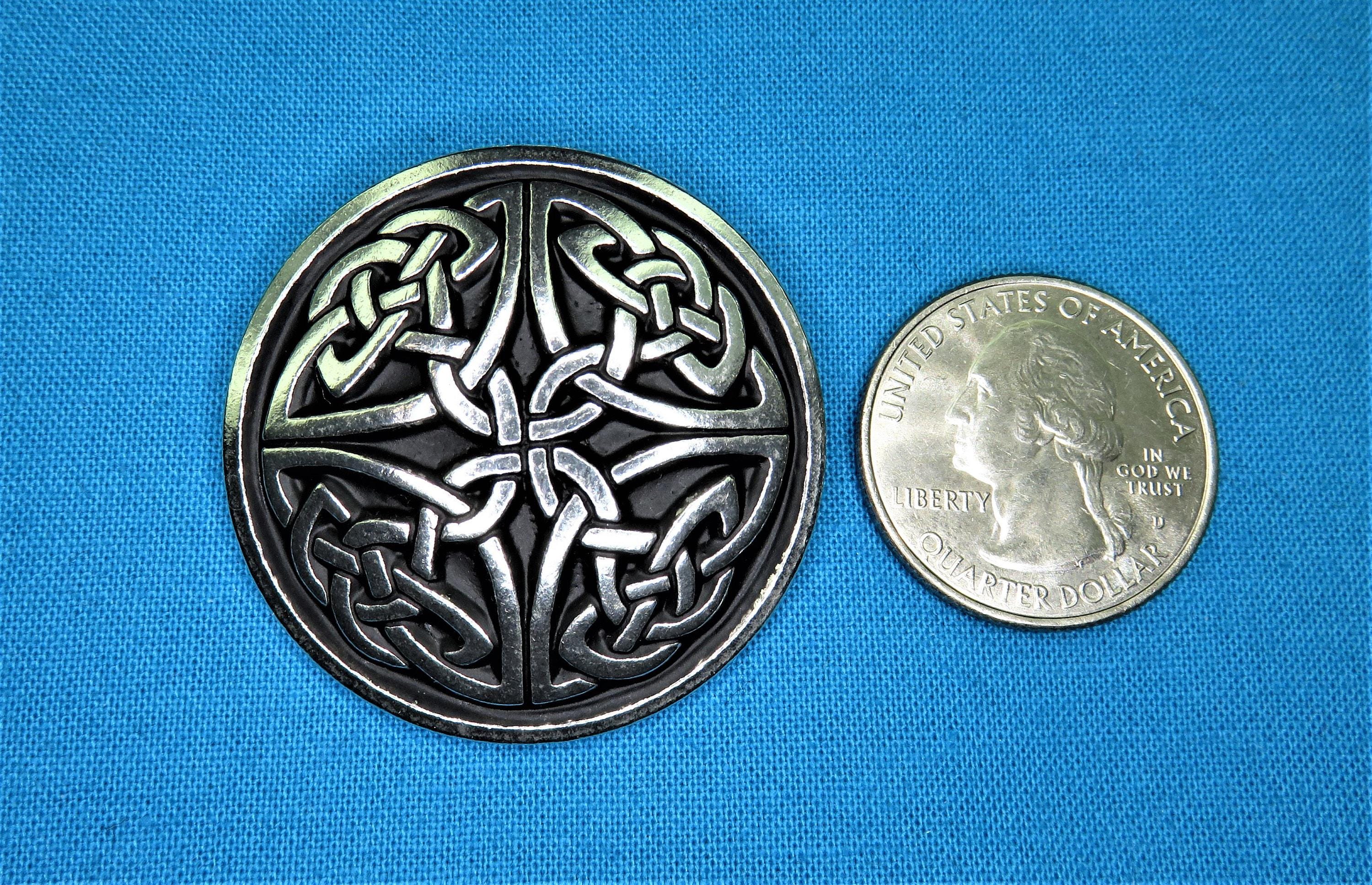 Celtic Knot Concho, 1 1/2", Handmade Cast Silver Pewter Metal Chicago ...