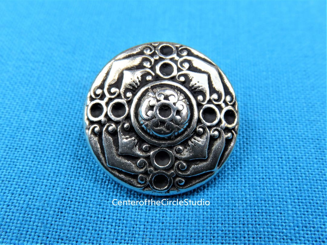 Victorian Button: (3/4 Inch) Handmade Solid Cast Silver Pewter ...