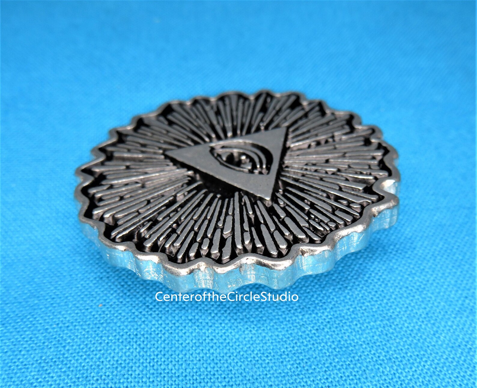 Illuminati Button, All Seeing Eye Button, Handmade Cast Silver Pewter ...