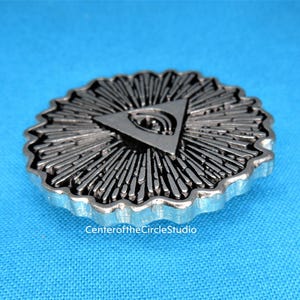 Illuminati Button, All Seeing Eye Button, Handmade Cast Silver Pewter ...