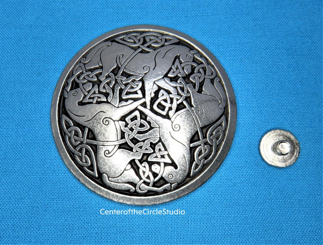 2" Tri Celtic Horses Concho, Large Handmade Irish 3 Horses Epona ...