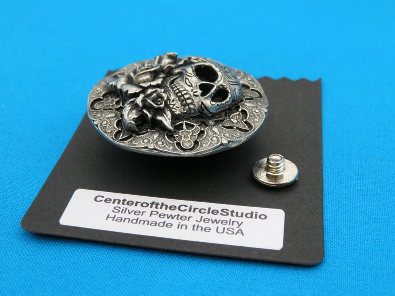 Sugar Skull Concho (1-5/8 Inches): Large Handmade Calavera / Day of the ...