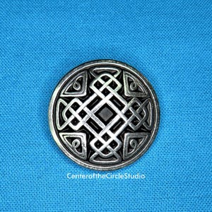 Celtic Shield Button 1", 25mm Handmade Cast Silver Pewter Irish Celtic ...