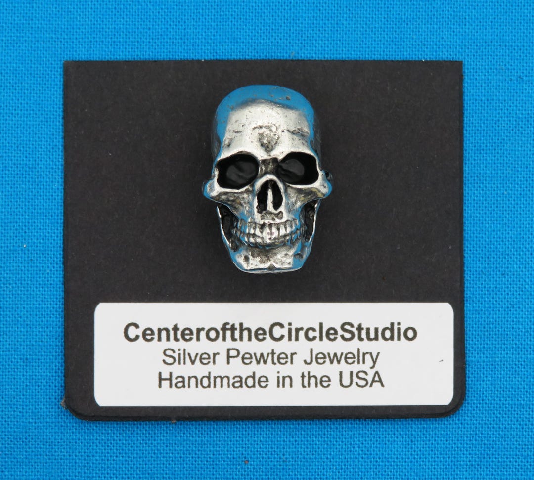 Large Skull Button, 5/8" Wide, Memento Mori Skull Button, Metal Human ...