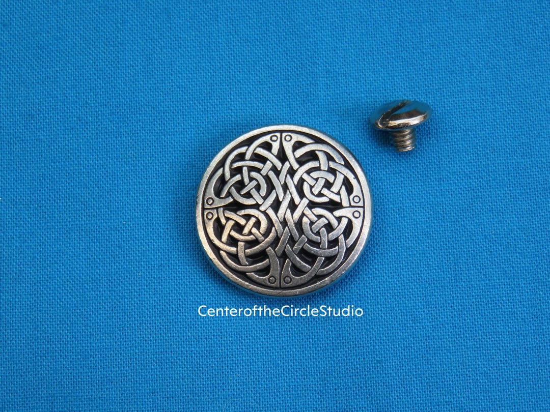 1" Celtic Concho, Handmade Never Ending Knot Cast Silver Pewter Metal ...