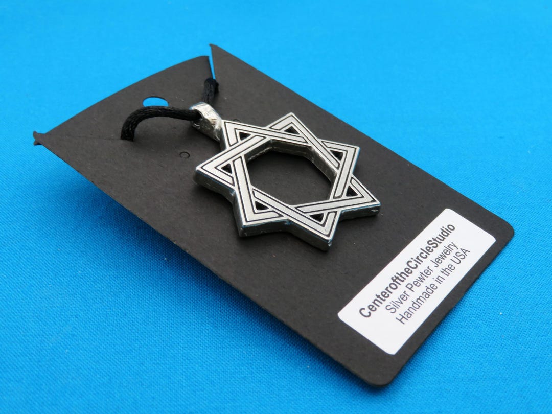 Small Heptagram Septagram Necklace, Handmade Cast Silver Pewter Metal 7 ...