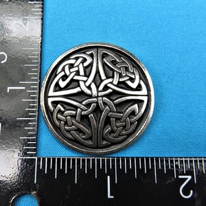 Celtic Knot Concho, 1 1/2", Handmade Cast Silver Pewter Metal Chicago ...
