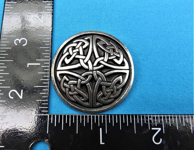 Celtic Knot Concho, 1 1/2", Handmade Cast Silver Pewter Metal Chicago ...