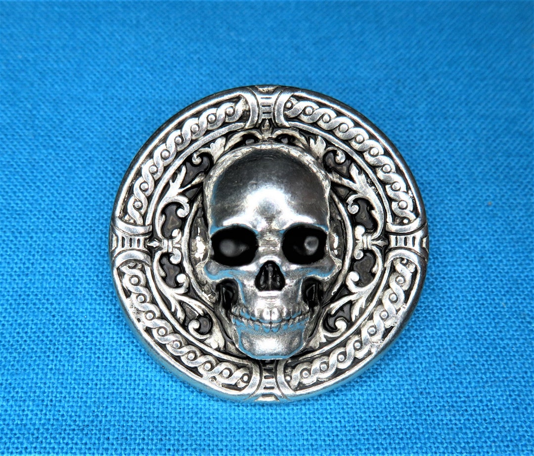 Elegant Skull Button, 1 1/8, Large, 28.5mm Metal - Etsy