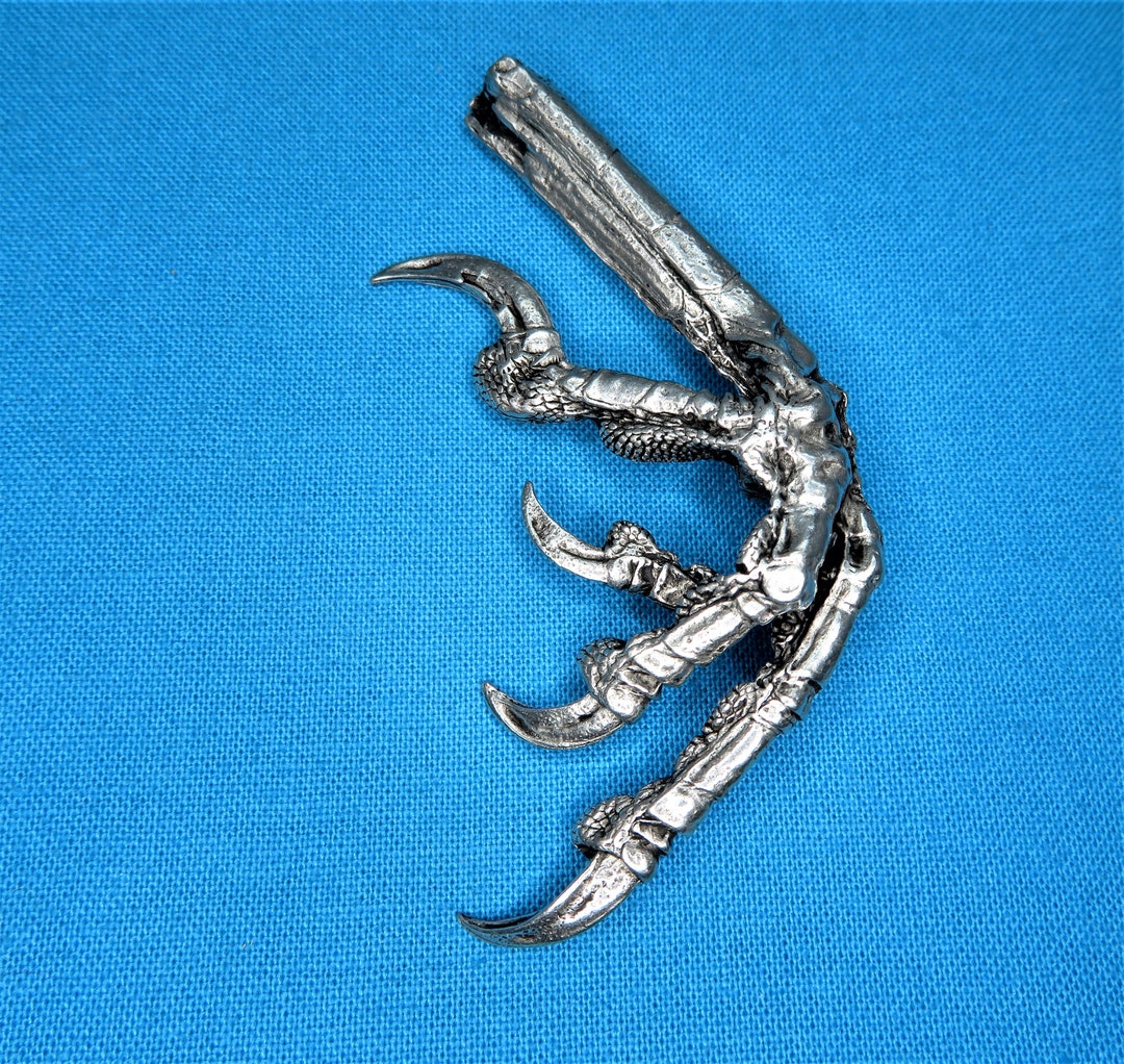 Left Crow's Claw Goblincore Button, Handmade Solid Cast Metal Sew on ...