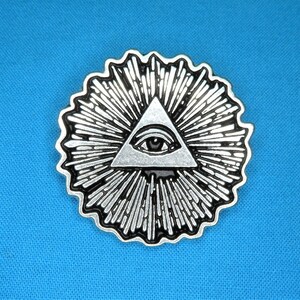 Illuminati Button, All Seeing Eye Button, Handmade Cast Silver Pewter ...