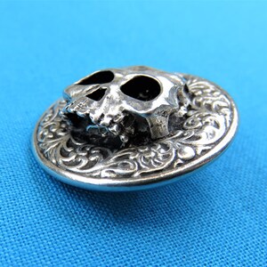 Gothic Skull Concho, 1 1/32", Screw Back, Handmade Metal Skull Concho ...