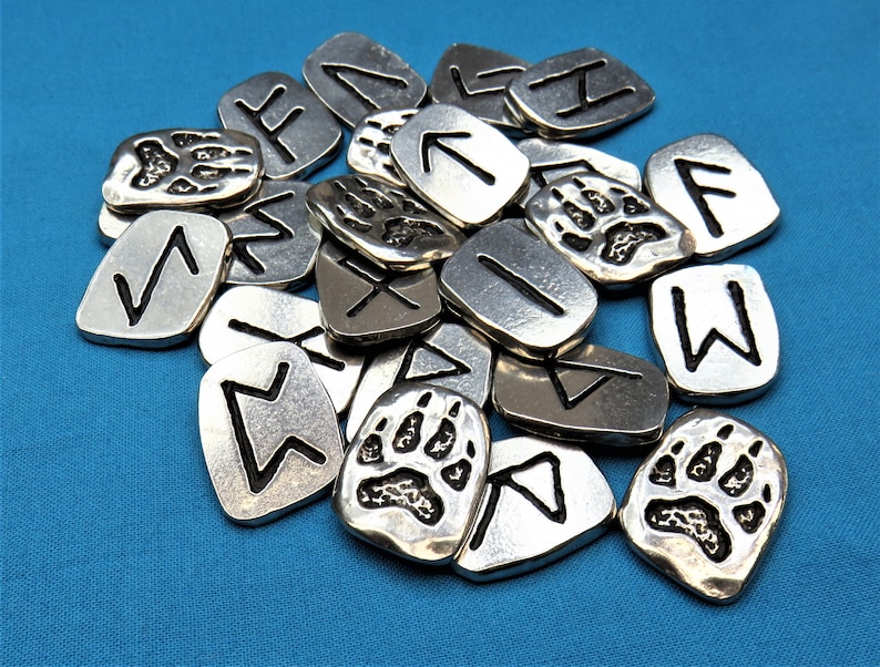 Premium Wolf Runes Set Elder Futhark Runes Set Metal Rune | Etsy