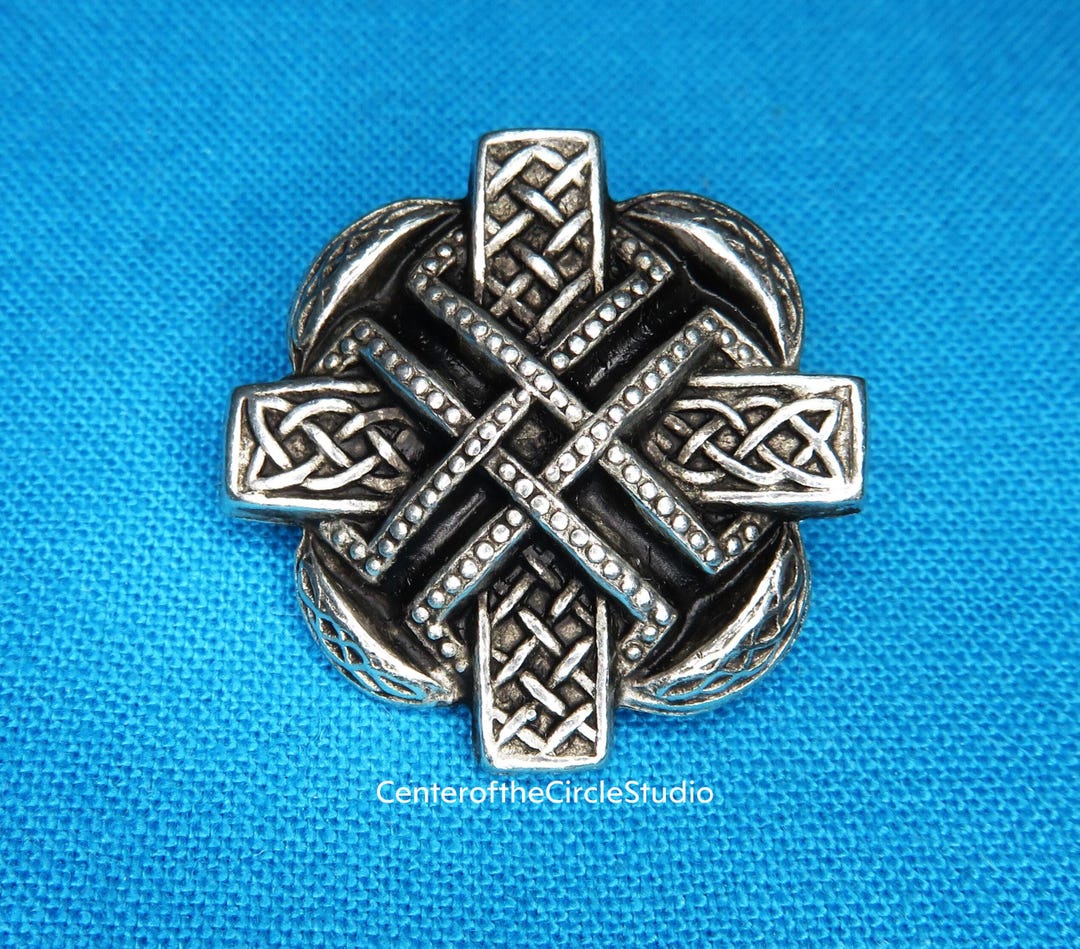 Celtic Cross Button 15/16", Handmade Metal Irish Celtic Cross With ...