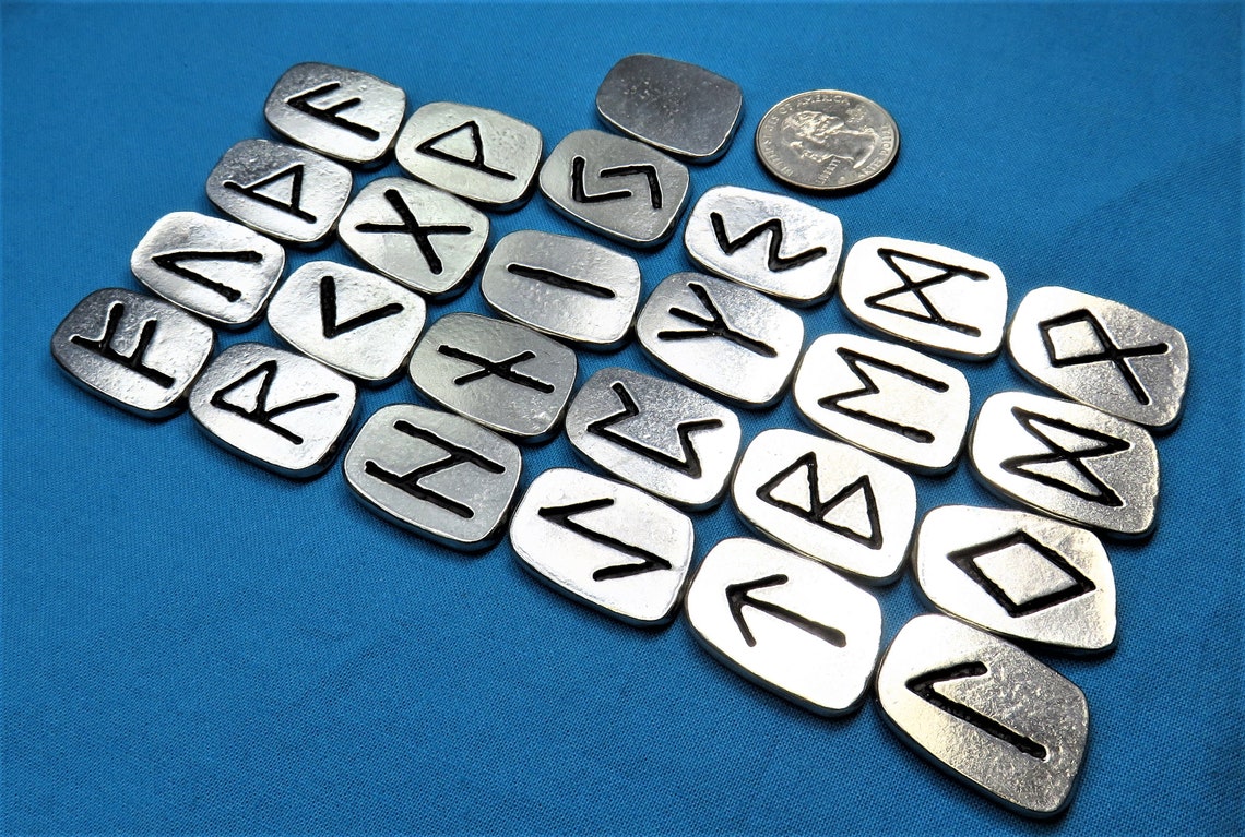 Premium Wolf Runes Set Elder Futhark Runes Set Metal Rune - Etsy