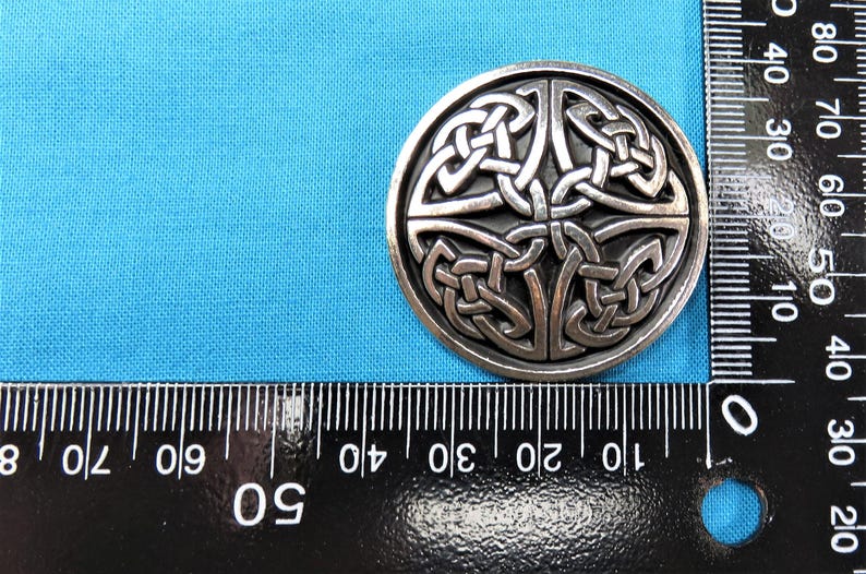 Celtic Knot Concho, 1 1/2", Handmade Cast Silver Pewter Metal Chicago ...