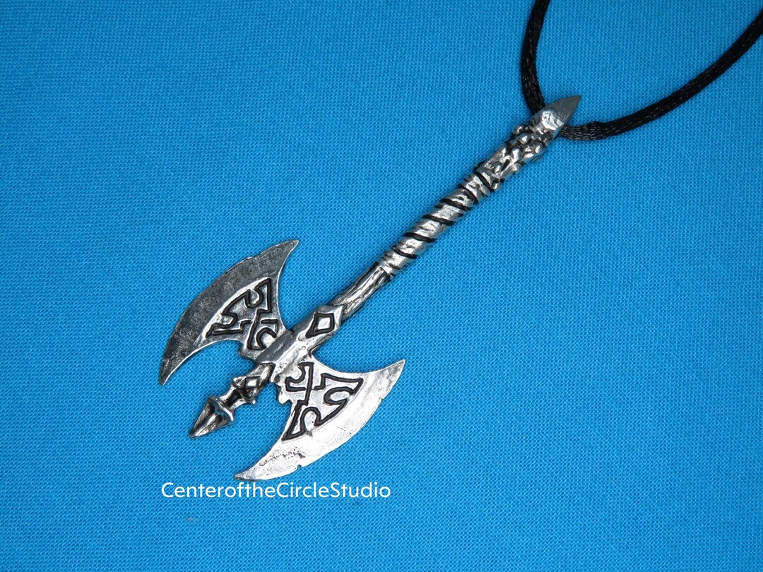 Battle Axe Necklace, Individual Handmade Cast Silver Pewter Metal ...