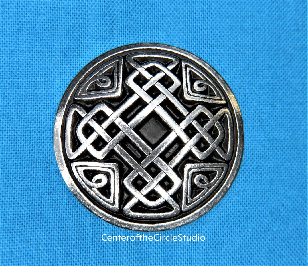 Celtic Shield Knot Concho: (1-1/4 Inch) Handmade Cast Silver Pewter ...