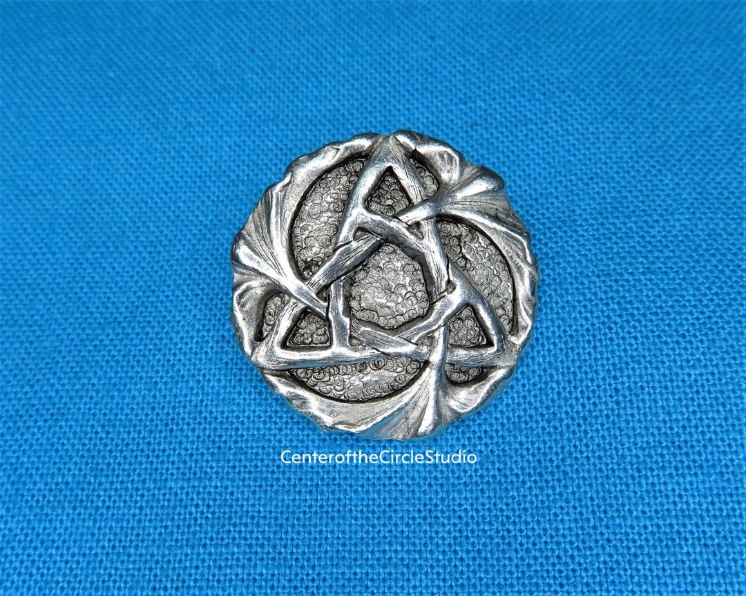 Celtic Trinity Knot Button, 13/16" Handmade Cast Silver Pewter Metal ...