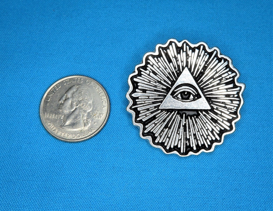 Illuminati Button, All Seeing Eye Button, Handmade Cast Silver Pewter ...