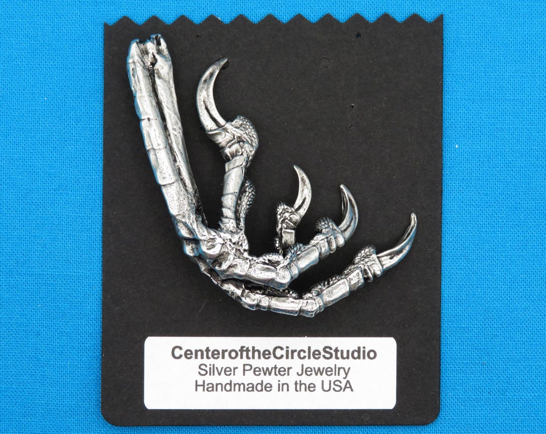 Right Crow's Claw Goblincore Button: Handmade Solid Cast Metal Sew on ...