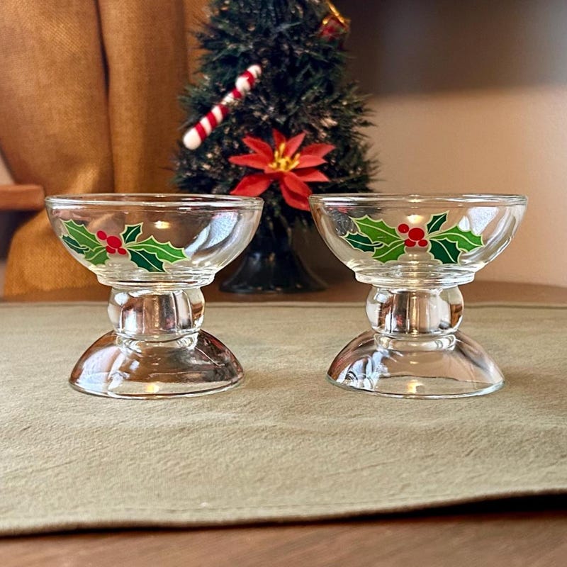 Avon Holly Candle Holders - Etsy