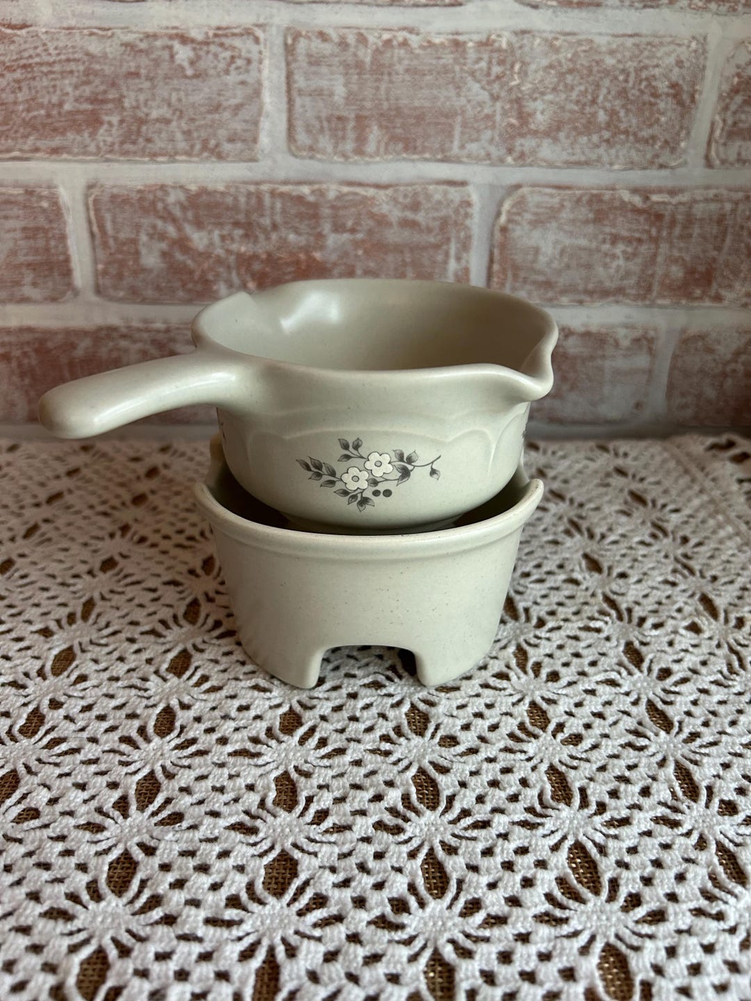 Vintage Pfaltzgraff Stoneware Heirloom Floral Pattern Potpourri/butter ...
