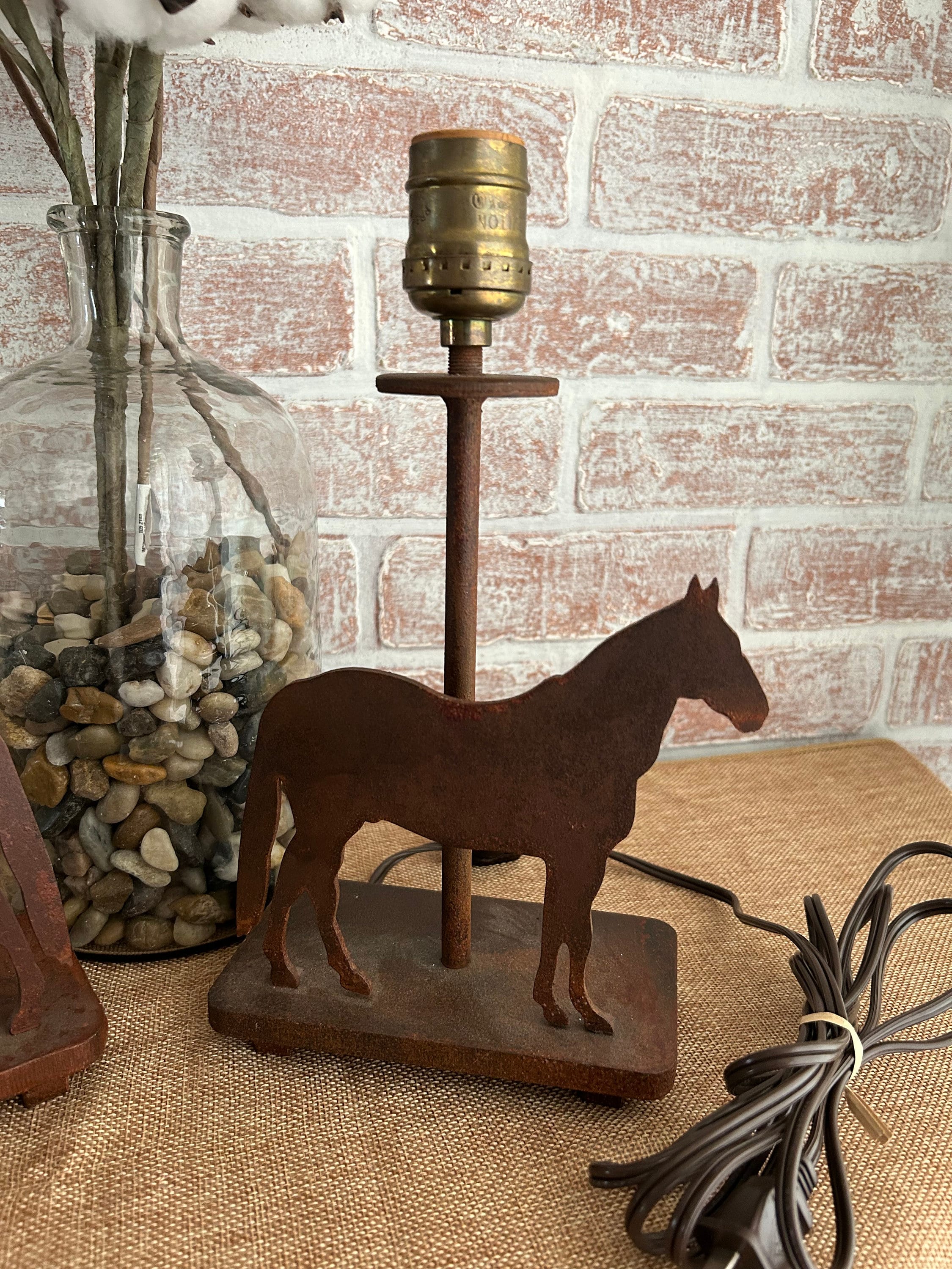 Vintage Rustic Rusty Horse Lamps - Etsy