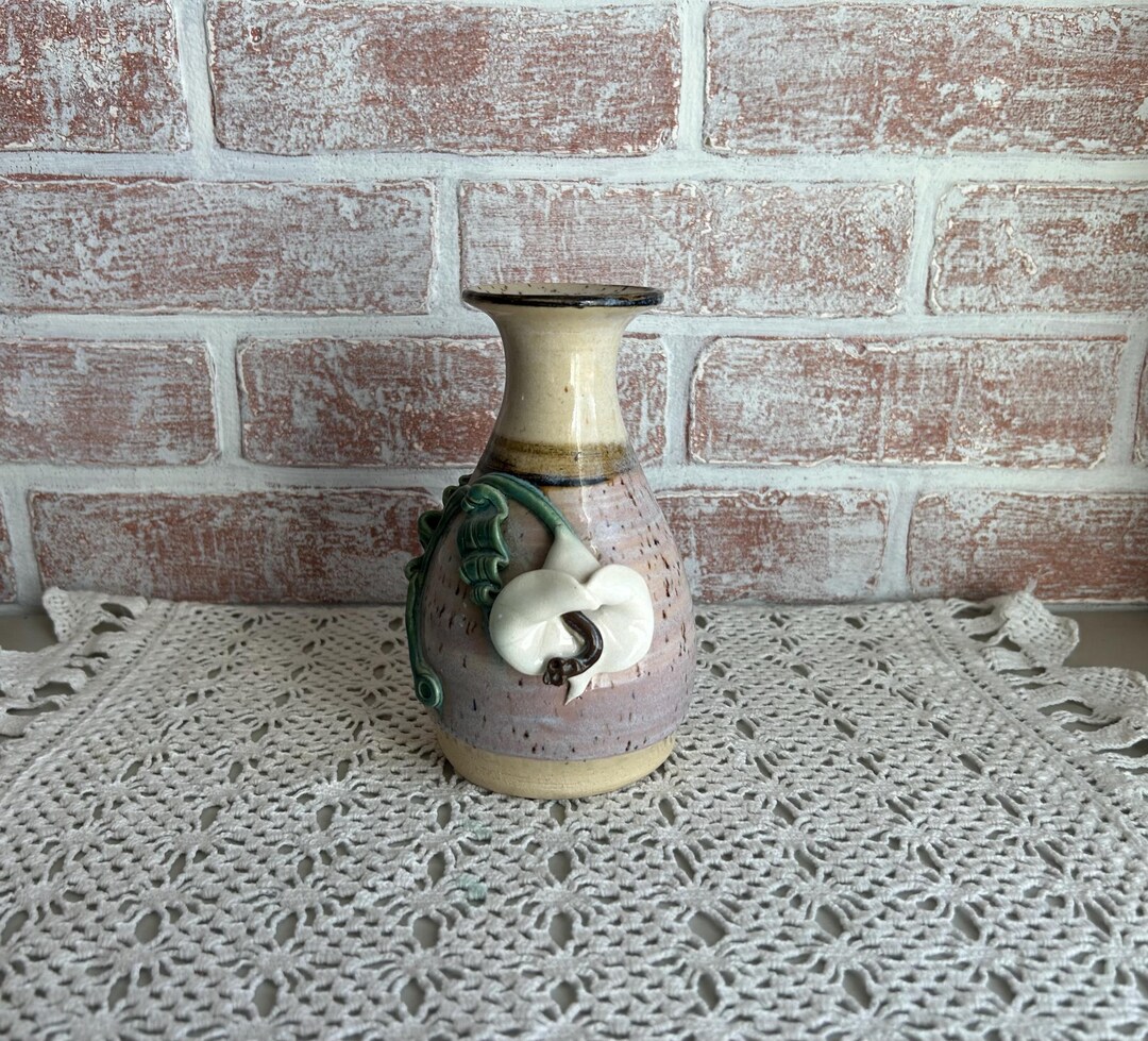 Vintage, Circa 1980's, Studio Pottery Floral Bud Vase - Etsy