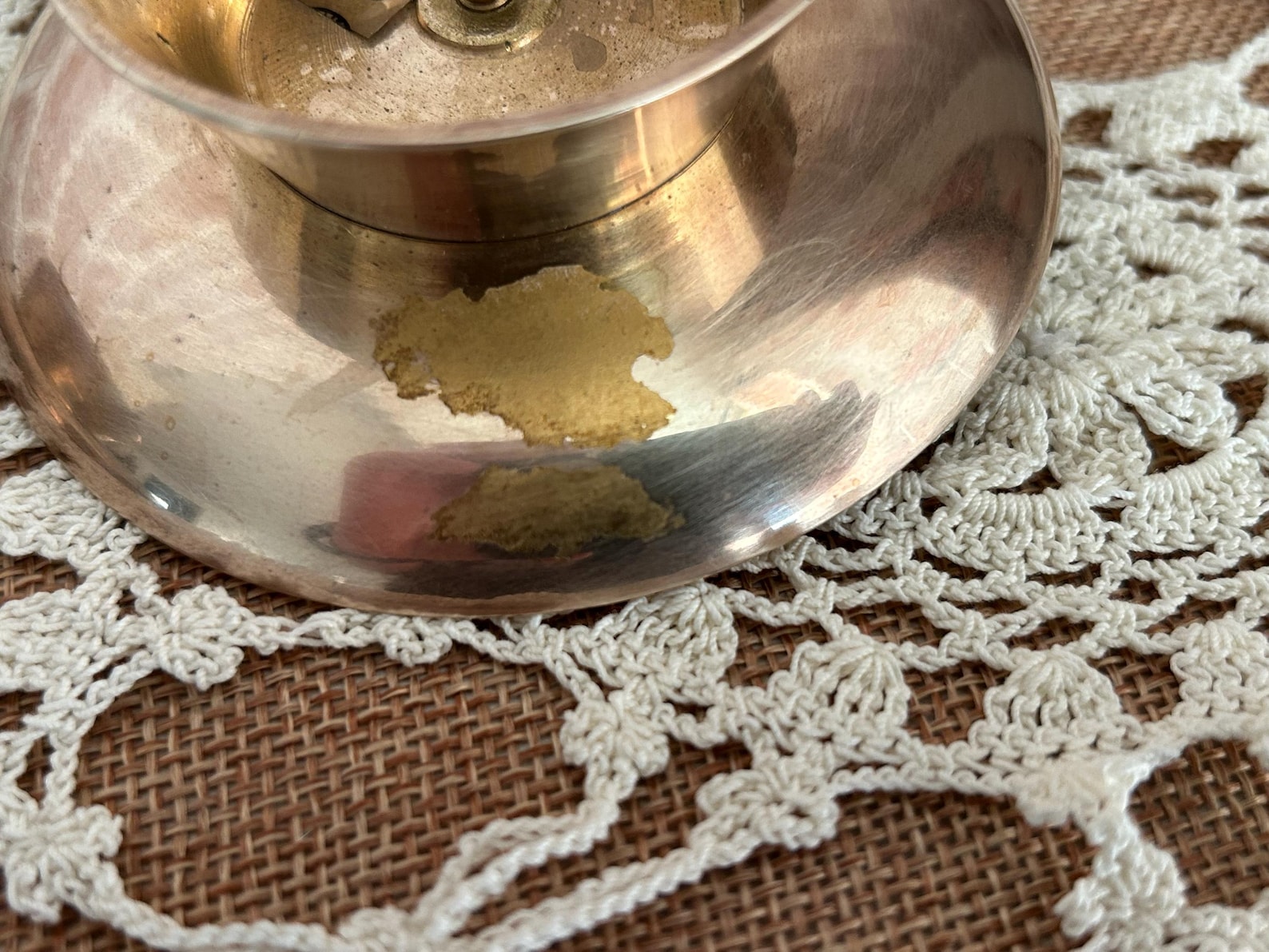 Pair of Vintage Solid Brass Low Candle Holders With Spikes | Hand ...