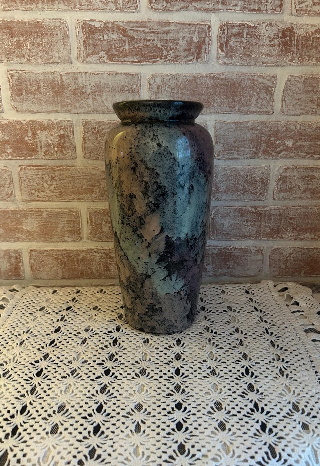 Vintage 1980s Haeger Pottery Vase | Drip Glaze Art Vase | Purple ...