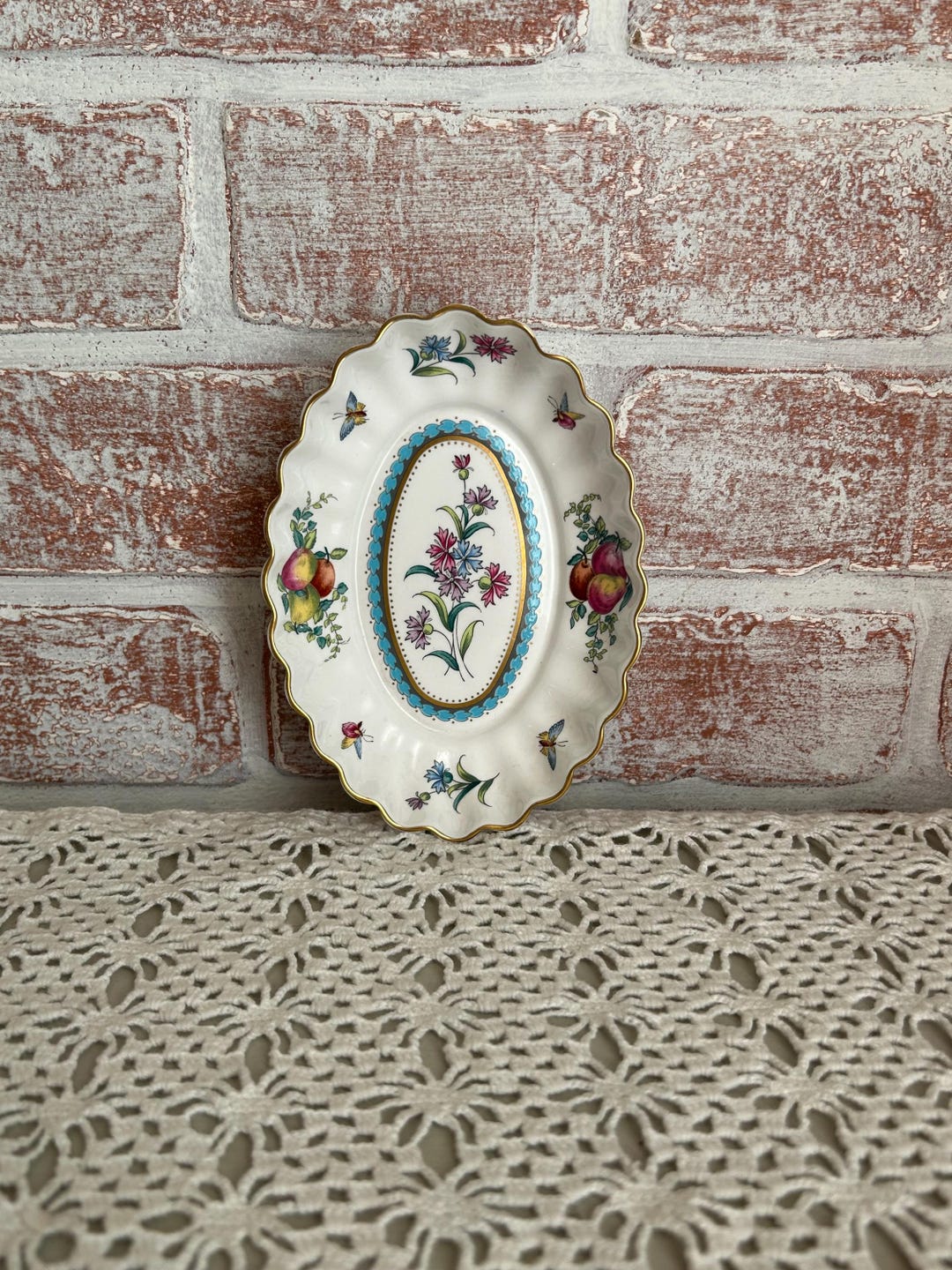 Vintage Spode England Bone China Trinket Dish – Trapnell Floral Pattern ...