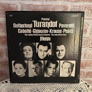 Vintage Puccini Turandot Mehta Sutherland Pavarotti Caballe Ghiaurov ...