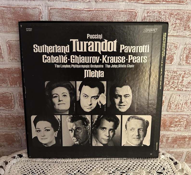 Vintage Puccini Turandot Mehta Sutherland Pavarotti Caballe Ghiaurov ...