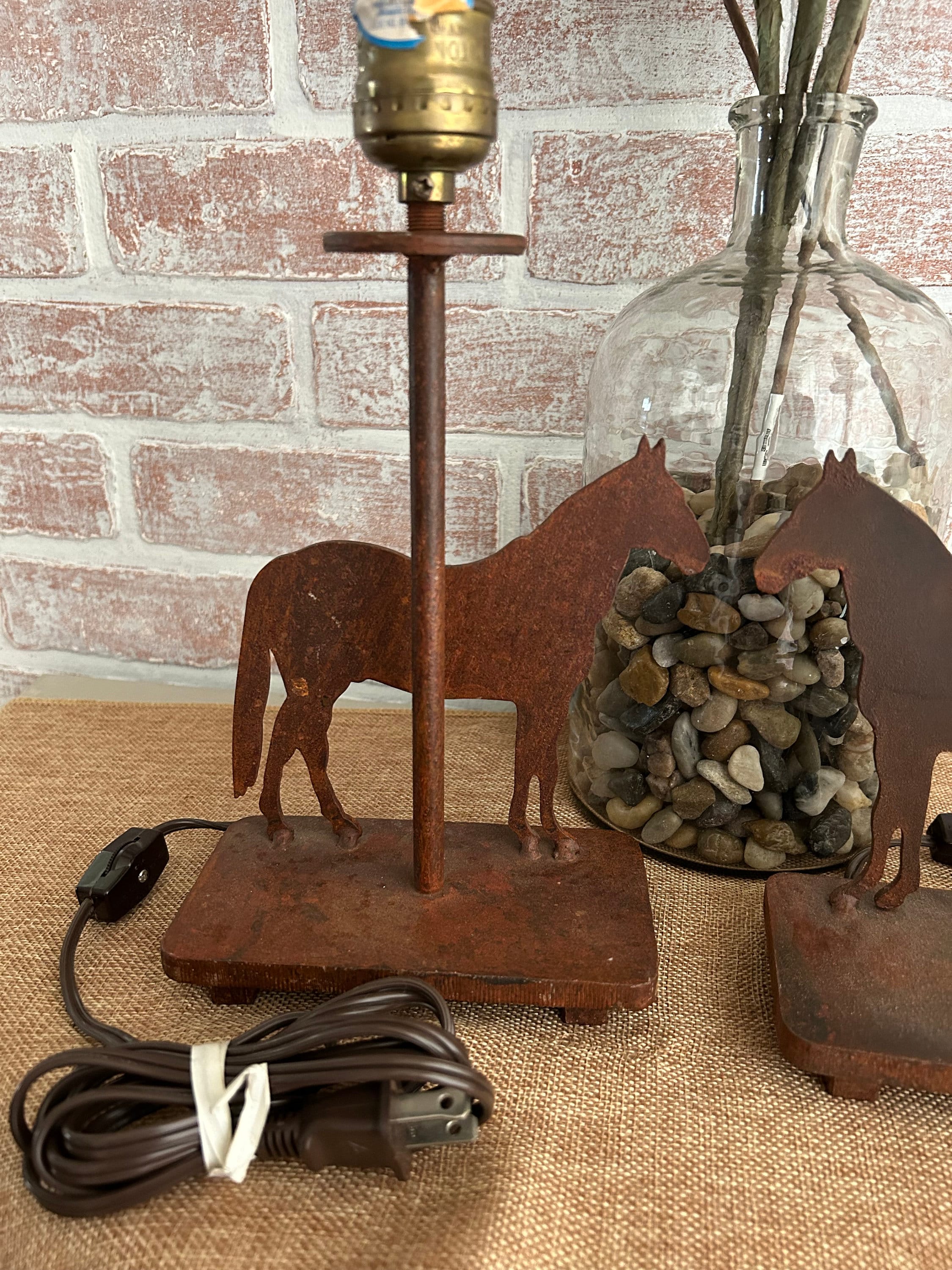 Vintage Rustic Rusty Horse Lamps - Etsy
