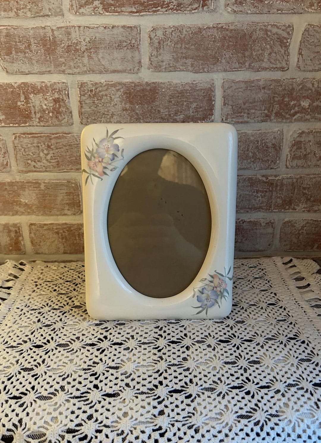 Vintage 1984 Fetco White Floral Ceramic Cottagecore Picture Frame - Etsy