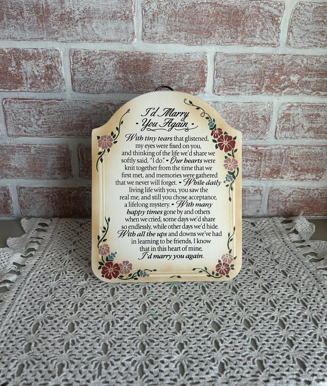 Dexsa I'd Marry You Again Poem by Anne Peterson Easel Back/wall ...