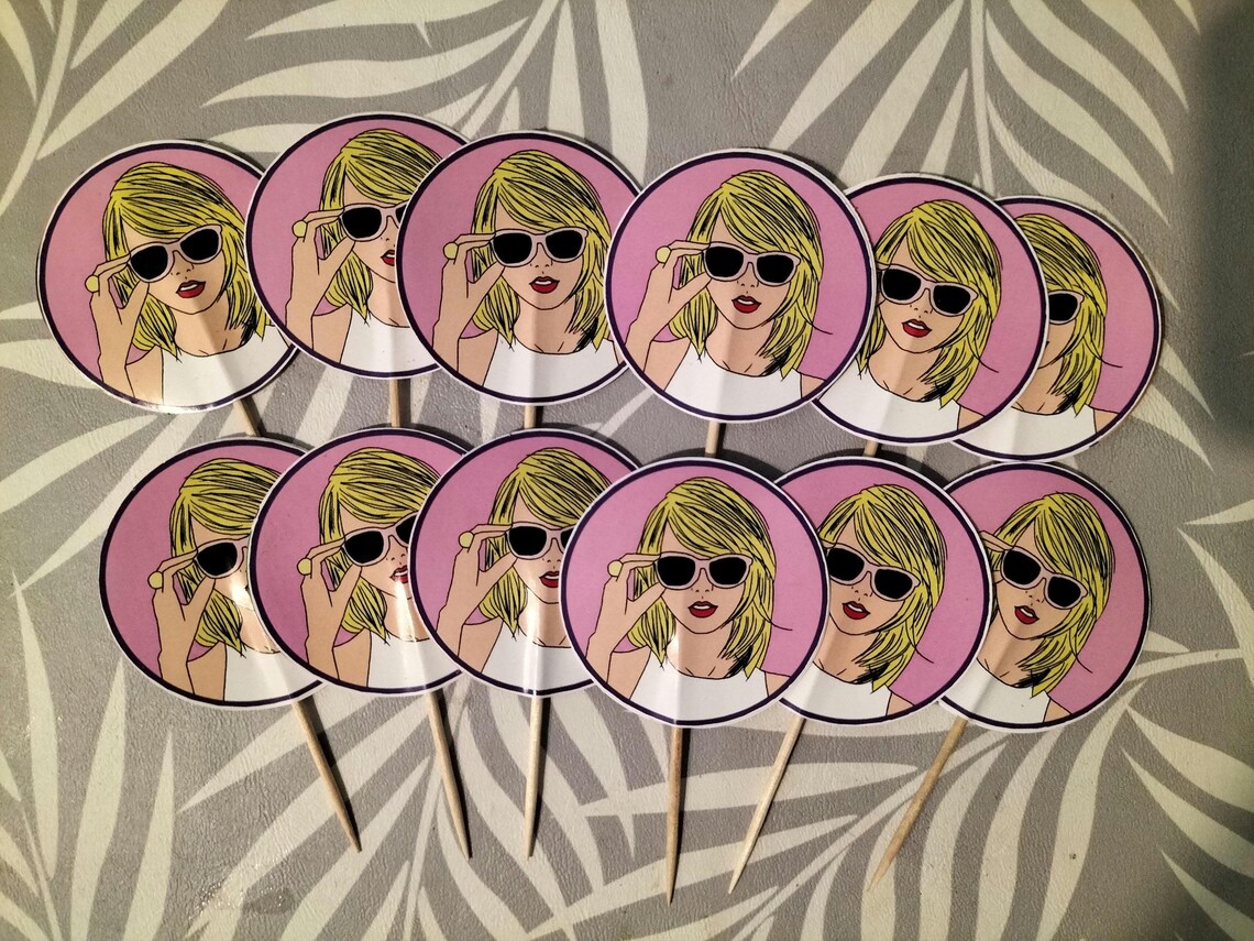 Birthday Party Pinata Singer Tylor Swift Cupcakes Topper Options - Etsy