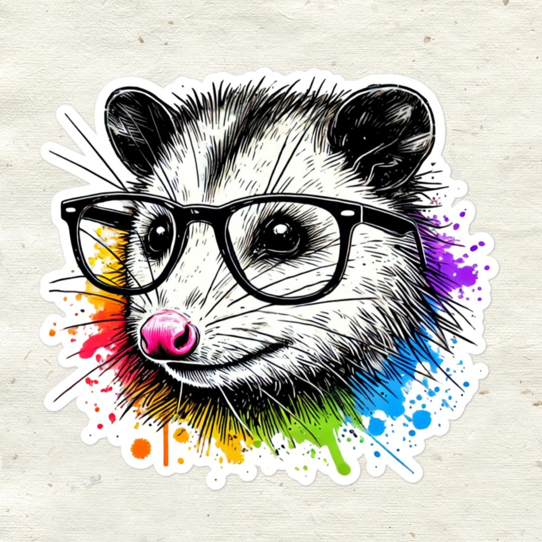Rainbow Possum Sticker, Possum Sticker, Animal Sticker, Bubble Free ...