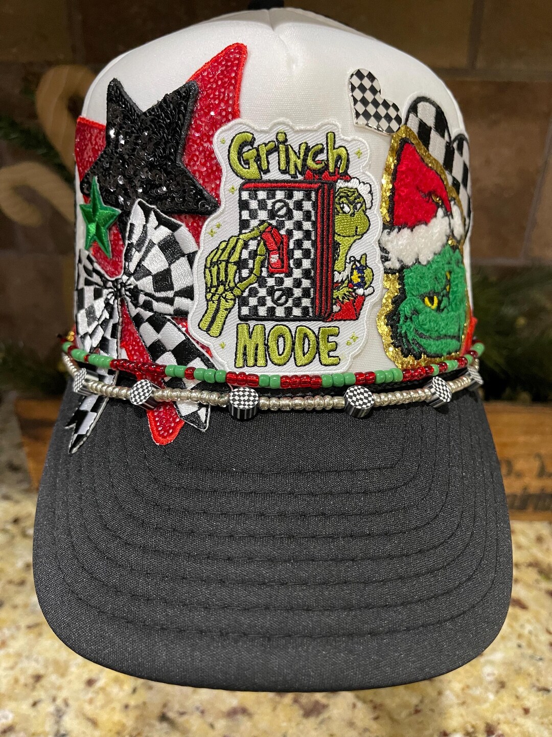 Grinch Mode, Custom Trucker Patch Hat - Etsy