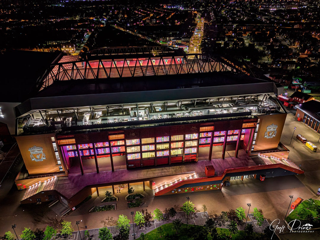 Liverpool FC Anfield Stadium at Night Liverpool FC Print, Liverpool FC ...