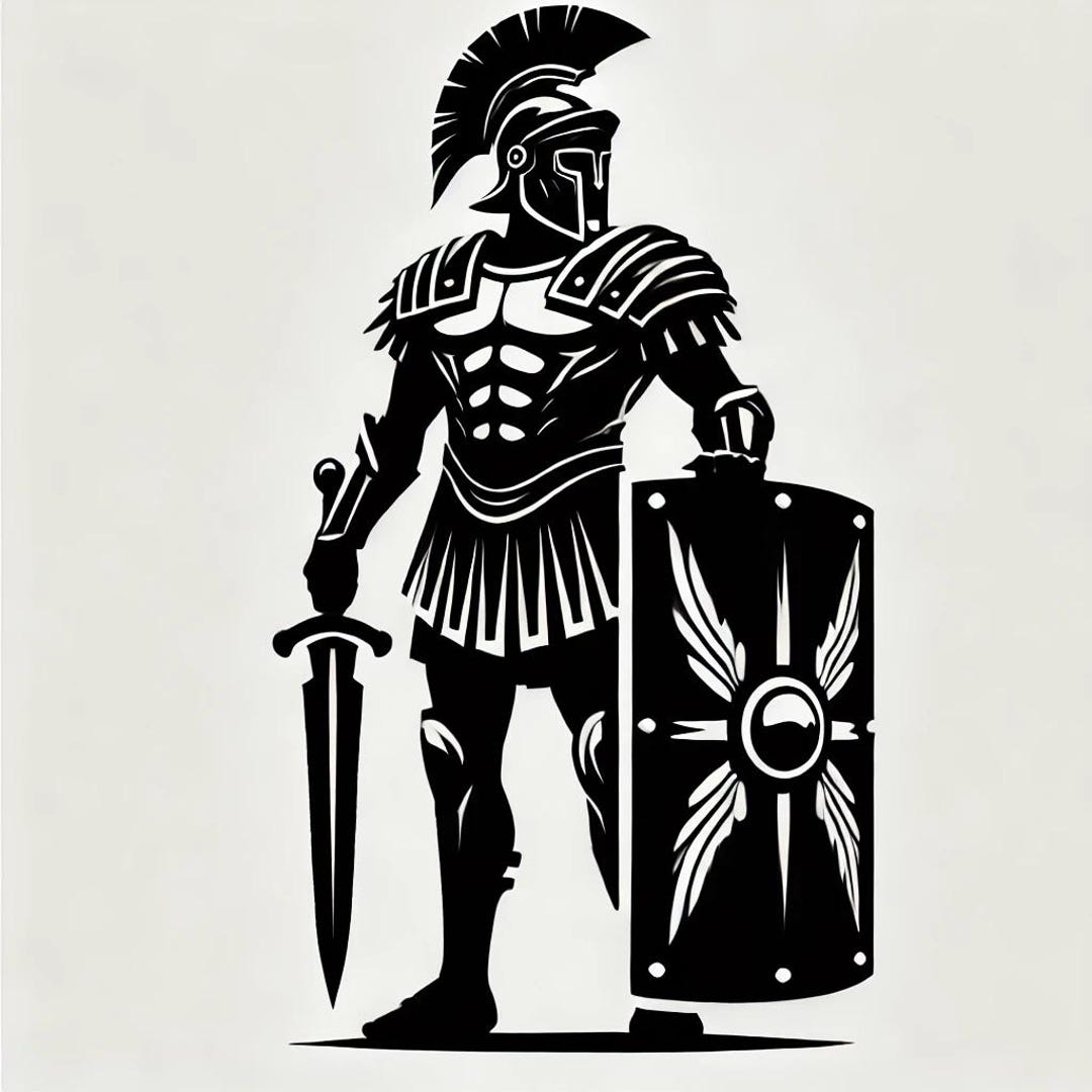 SVG File With Image of Roman Gladiator for Home Decor, Office Art or ...
