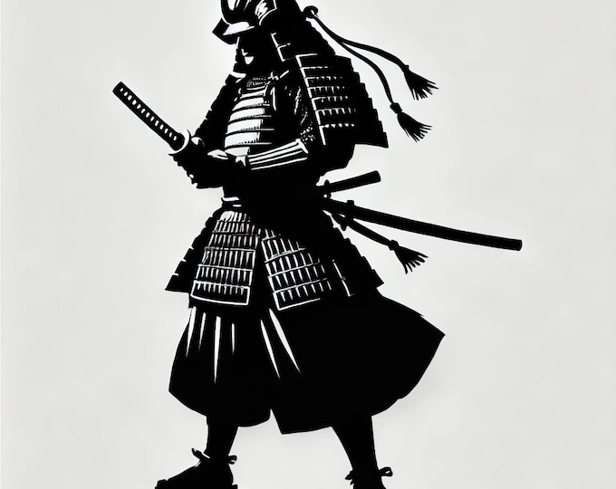 Minimalist Silhouette of a Native Warrior | Full-body Art | Black and ...