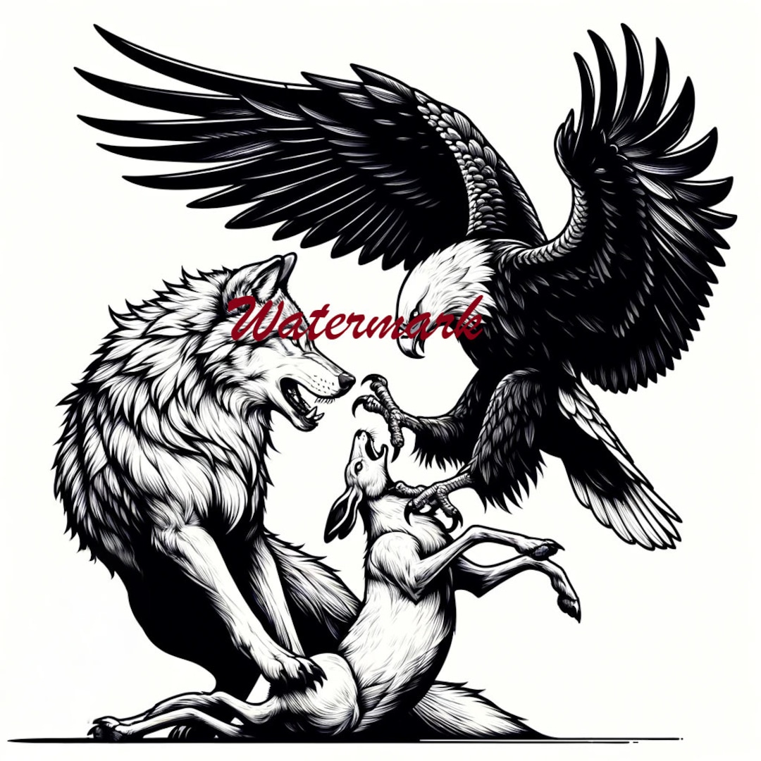 SVG, Vector Art, PNG Image, Eagle, Wolf, Wallart - Etsy