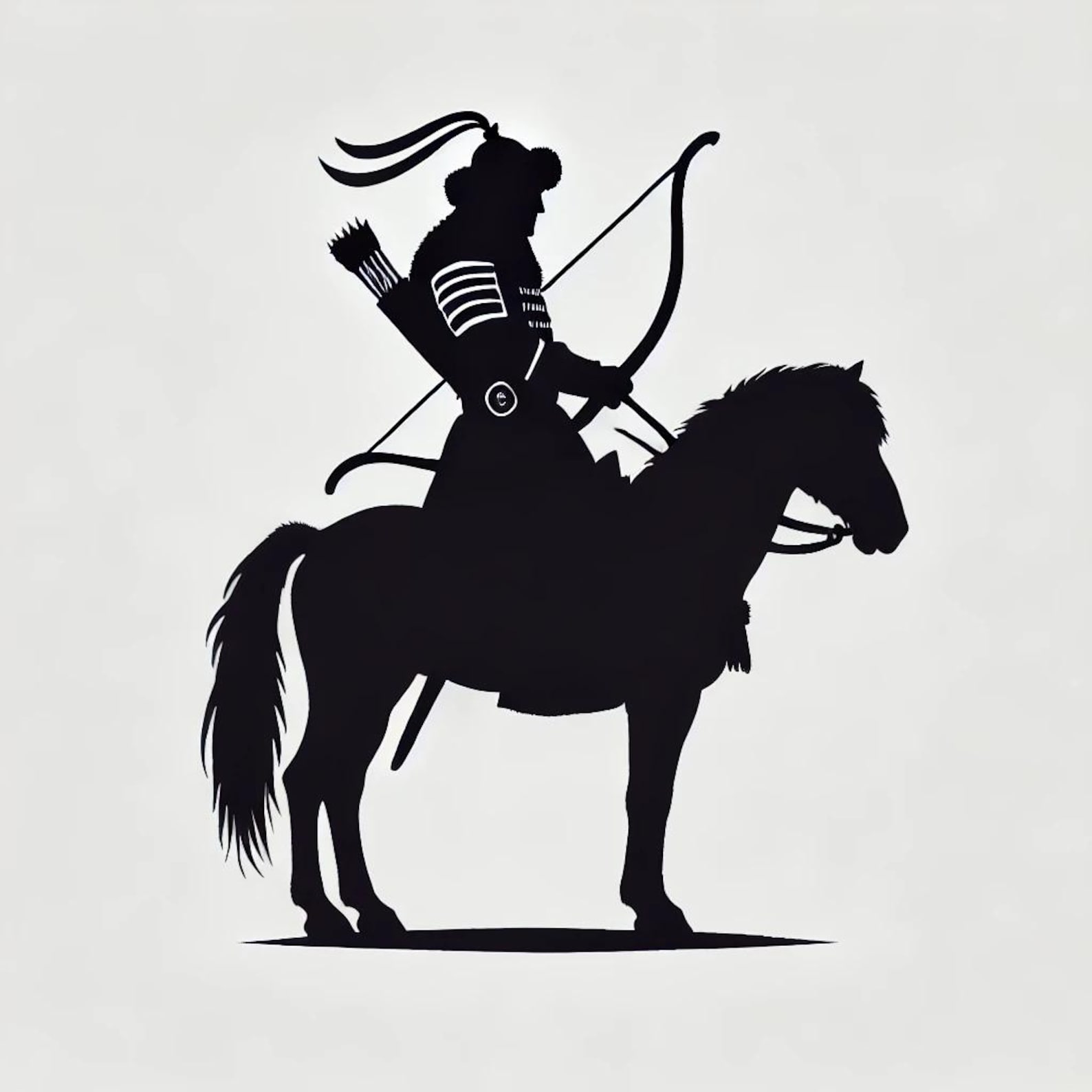 SVG File With Image of Mongol Warrior for Home Decor, Office Art or ...