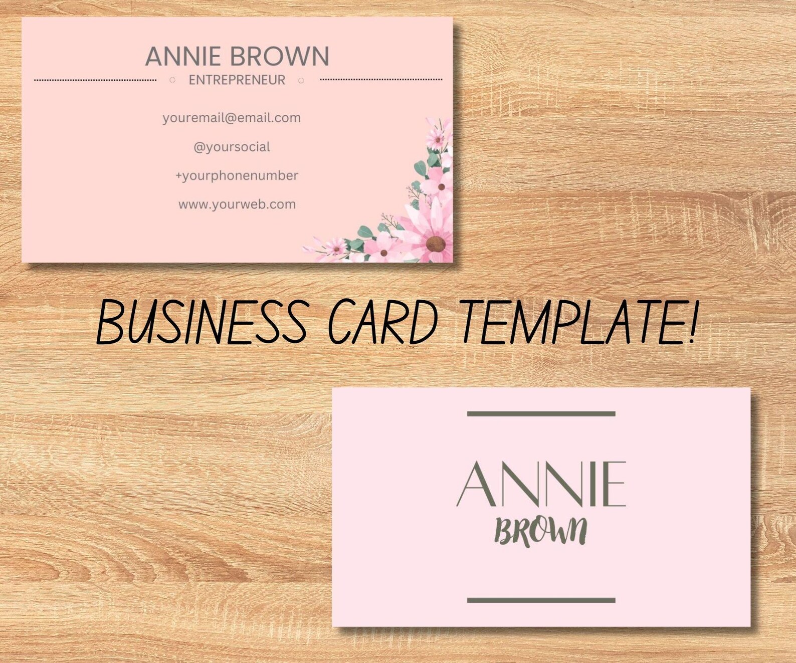 Modern Business Card Template Printable, Minimal,simple, Minimalistic ...